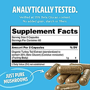 FreshCap Turkey Tail Mushroom Supplements for Immune & Digestive Health (120 Capsules)