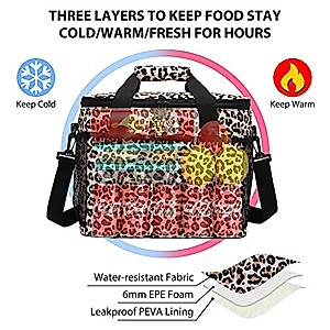 MIER 18L Large Soft Cooler Insulated Picnic Bag for Grocery, Camping, Car, Leopard