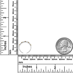 AVORA 925 Sterling Silver Adjustable Flower Toe Ring with Simulated Diamond CZ