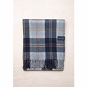 The Tartan Blanket Co. Recycled Wool Blanket Bannockbane Silver Tartan (59" x 75")