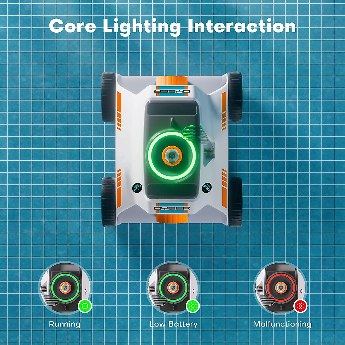 Ofuzzi Cyber 1200 Pro Cordless Robotic Pool Cleaner, Dual Navigation Path, Max.130 Mins Runtime, Stronger Suction Power Pool Robot for Above/In Ground Pools Up to 1076ft² (Orange)