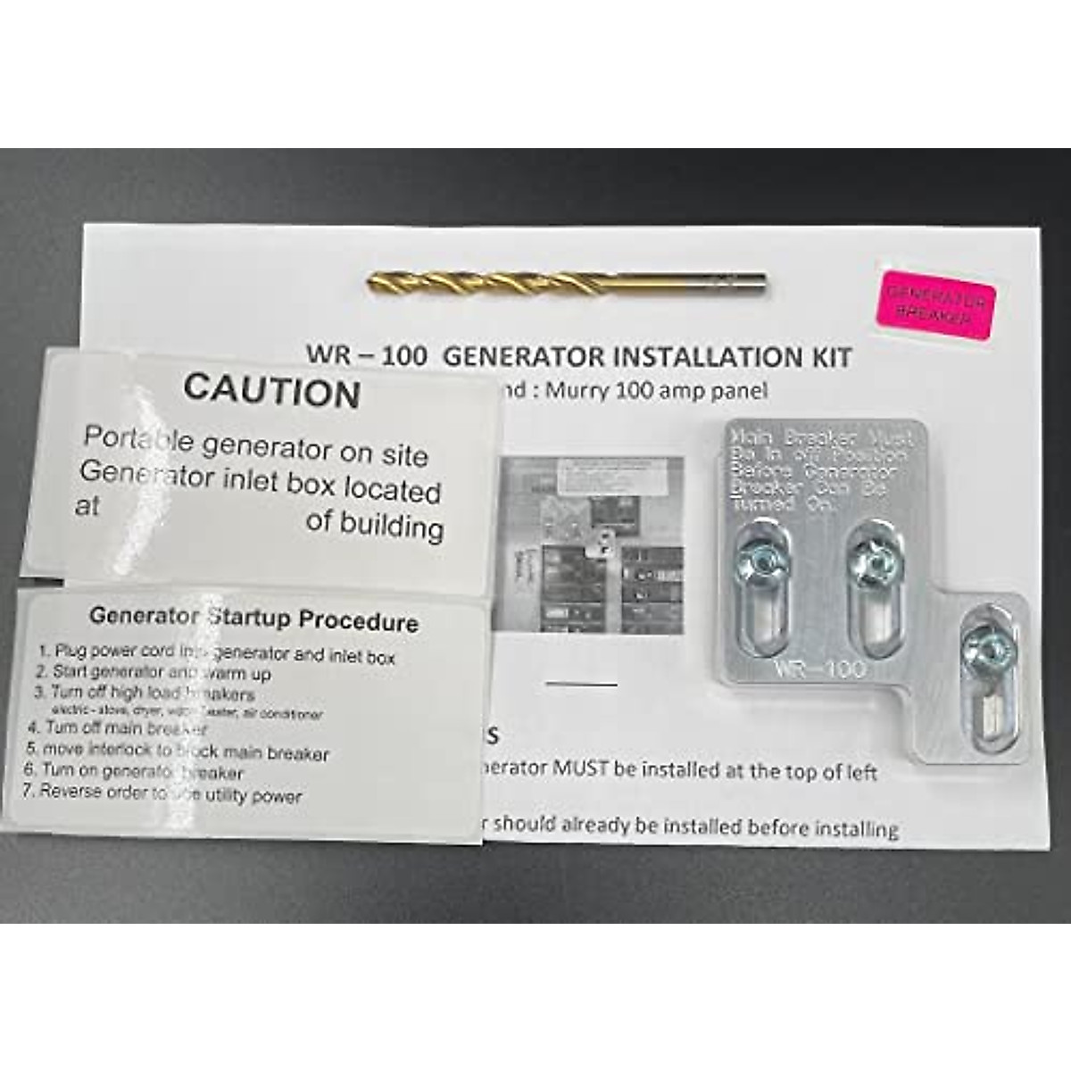 WR-100 Murray 100 amp panel Generator Interlock