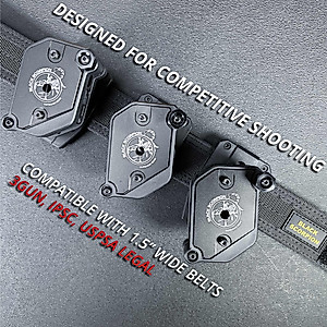 Black Scorpion Gear Ambidextrous Single/Double Stack Competition Magazine Pouch (Black)