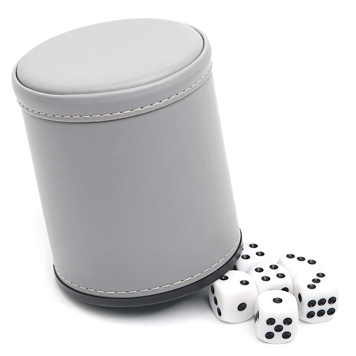Vuwuma Felt Lined Professional Dice Cup - with 6 Dice Quiet for Yahtzee Game1