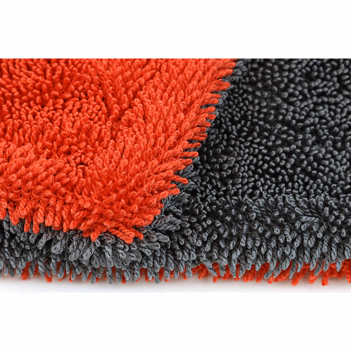 Autofiber Dreadnought Jr. Microfiber Towel, Superior Absorbency for Drying Cars, Trucks, and SUVs, Double-Twist Pile, One-Pass Vehicle-Drying Towel - Pack of 1, Red/Gray (16 inch x 16 inch)