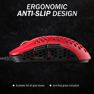 HK Gaming Mira M Ultra Lightweight RGB Gaming Mouse | Honeycomb Shell | 63 Grams | max 12000 cpi | USB Wired | 6 programmable Buttons | On-Board Memory | Anti Slip Grips | Mira-M Monza