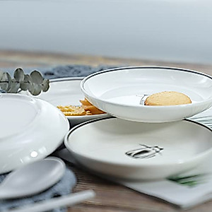 SOCOSY Cute Cartoon Dog Ceramic Seasoning Dishes Sauce Dish Sushi Dipping Bowl Appetizer Plates Tea Bag Holder Serving Dish for Kitchen 5'' (Cat)