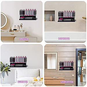 LONCHDAN Storage Holder for-Dyson Airwrap Curling Iron Accessories Hair Dryer Holder Acrylic Wall Mounted Stand Rack for-Dyson Air Wrap Styler with Adhesive (for Some Airwrap Not All)