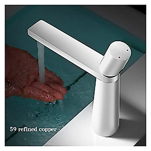 KJBIKBZPK Black Brass Bathroom Basin Sink Faucets Single Hole Handle Hot and Cold Water 360 Degree Rotation Deck Mounted for Bath Kitchen (Color : Br Short)