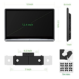 Upgrade 4K 12.4 inch Dual Android 11 Headrest Video Players with WiFi,Sync Screen Portable Tablets Phone Mirror Car Back Seat TV Monitors, IPS Touch Screen,Rear Seat Entertainment -DD125N9