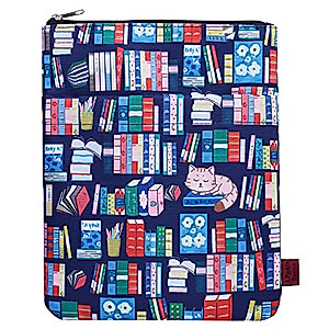 Cute Bookshelf Book Sleeve, Book Sleeves with Zipper, Book Protector Book Covers for Paperbacks, 11 X 8.5 Inch, Bibliophile Gifts