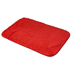 Scceatti Kitchen Rugs Absorbent Bath Mat Red Floor Rug Memory Non Soft Bathroom Bath Luxurious Foam Mat Absorbent Slip Shower Rug Bathroom Products for Kitchen Floor House Decor Door Mat 24x16In Prime