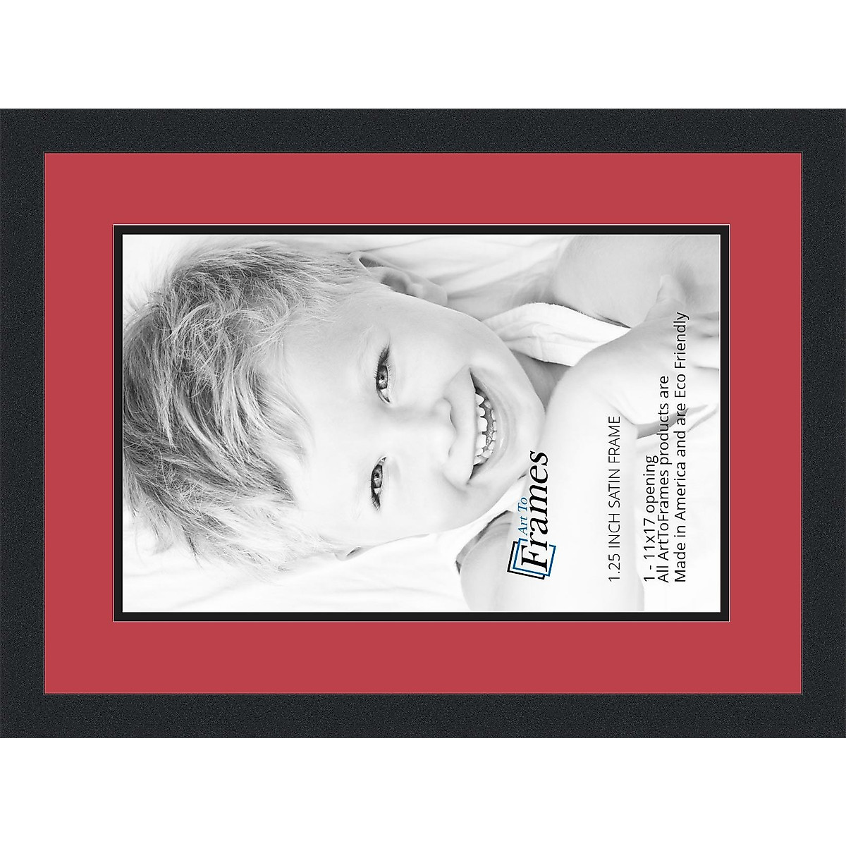 ArtToFrames Collage Photo Frame Double Mat with 1 - 11x17 Openings and Satin Black Frame