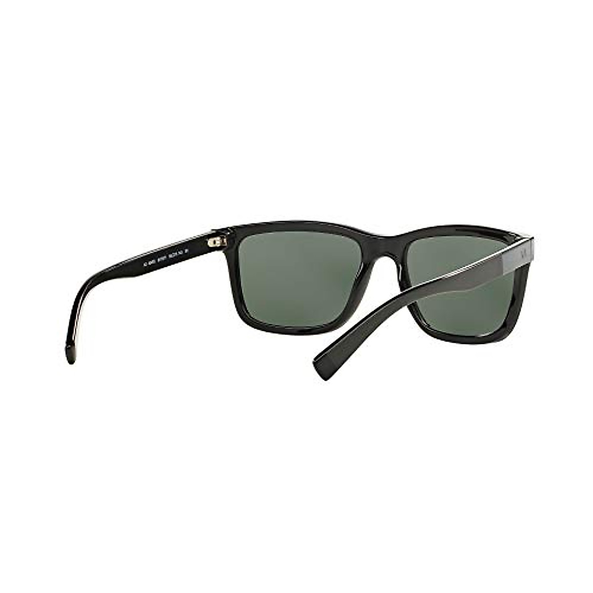 A|X ARMANI EXCHANGE Men's AX4045S Rectangular Sunglasses, Shiny Black/Green, 56 mm