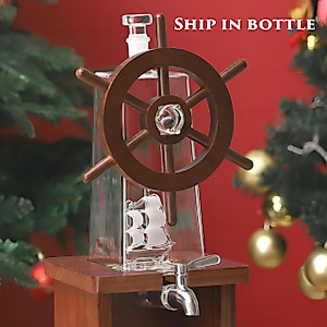 Jillmo Whiskey Decanter, 1250ml Whiskey Decanter Set with 2 Globe Glasses