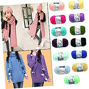 Garneck White Yarn Knitting Accessories Yarn for Knitting Yarn Storage Black Yarn Cotton Yarn Green Black Purple Red Blue Yellow Yarn Roving Crochet Soft Yarn Cotton Ball Baby Coarse Wool