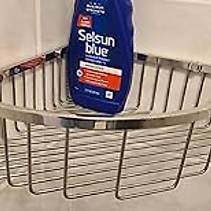 TENOVEL Shower Basket Brushed Stainless Shower Corner Shelf,Shower Caddy Stainless Steel Rustproof,Soap Caddy Shower Organizer Wall Mounted Basket(Includes Screws)