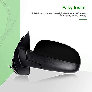 Scitoo Towing Mirrors fit for Chevy for GMC Left Driver Side Automotive Exterior Mirrors fit 2007-2013 for Chevy Silverado for GMC Sierra (07 for new body) with Power Controlling and Heated Features