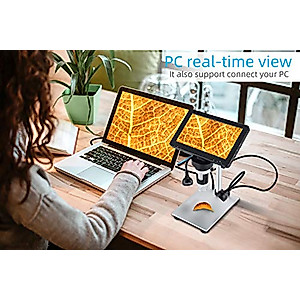 7 inch LCD Digital USB Microscope with 32G TF Card,Koolertron Upgraded 12MP 1-1200X Magnification Camera Video Recorder,Wired Remote,Rechargeable Battery for Circuit Board Soldering PCB Coins Outdoor