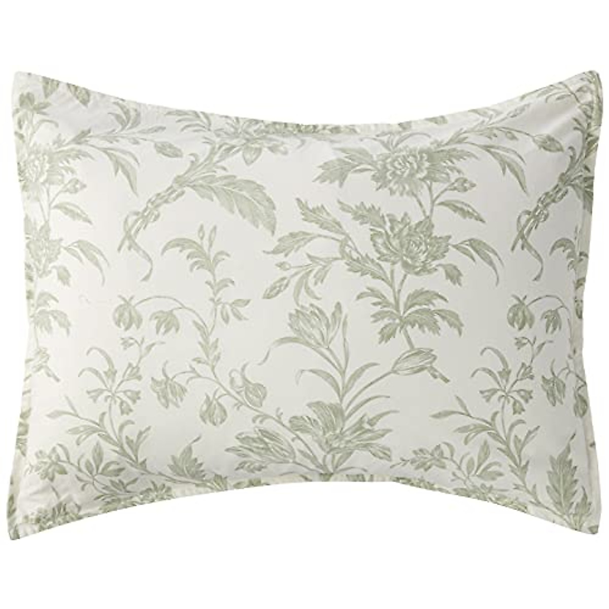 Laura Ashley Home - Queen Duvet Cover Set, Reversible Cotton Bedding with Matching Shams, Lightweight Home Decor for All Seasons (Natalie Sage, Queen) Green