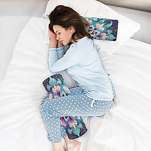 xigua Snowflakes Neck Roll Pillow for Neck Relief with Removable Washable Cover - Memory Foam Round Cylinder Bolster, Ergonomically Designed for Head, Neck, Back, and Legs