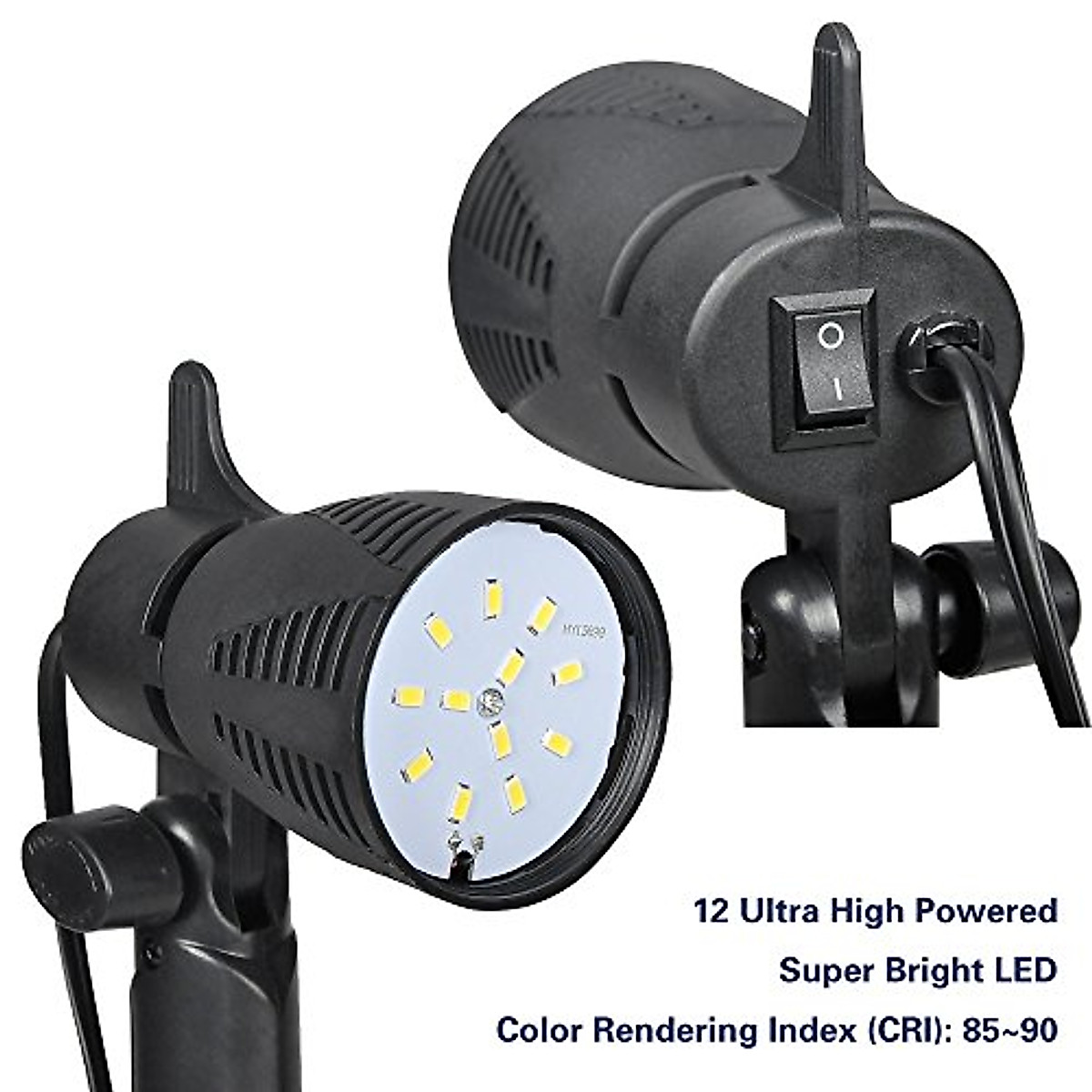 EMART Photography LED Continuous Light Lamp 5500K Portable Camera Photo Lighting for Table Top Studio - 2 Sets