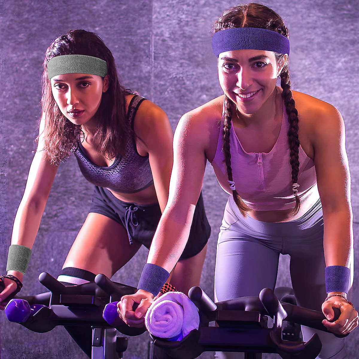 BEACE Sweatbands Sports Headband for Men & Women - Moisture Wicking Athletic Cotton Terry Cloth Sweatband for Tennis, Basketball, Running, Gym, Working Out