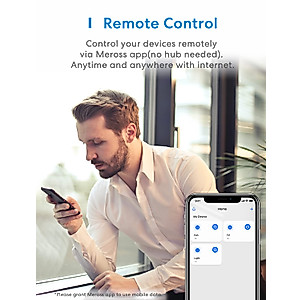 Meross Smart Plug Mini, 15A & Reliable Wi-Fi, Support Apple HomeKit, Siri, Alexa, Echo, Google Assistant and Nest Hub, App Control, Timer, No Hub Needed, 2.4G WiFi Only, 3 Pack