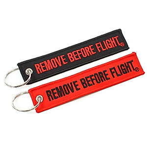 Rotary13B1 Remove Before Flight Key Chain - Black & Red Combo 2 Pack