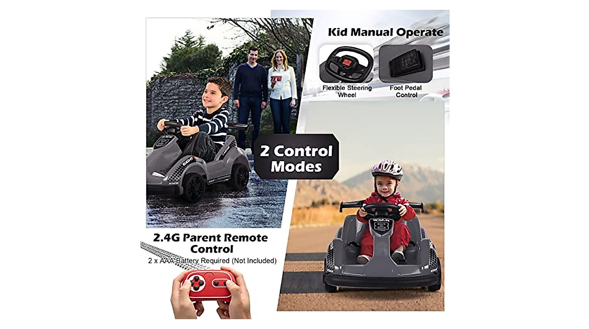 HONEY JOY Electric Go Kart for Kids - Remote Control Fun