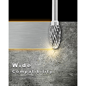 AKCIAON Carbide Burr Set 20PC Rotary Grinder Burr Bits,1/8" Shank Die Grinder Bits,Professional Tungsten Double Cutting Burrs Compatible with Dremel Carbide Bits for Metal Carving Grinding Engraving…