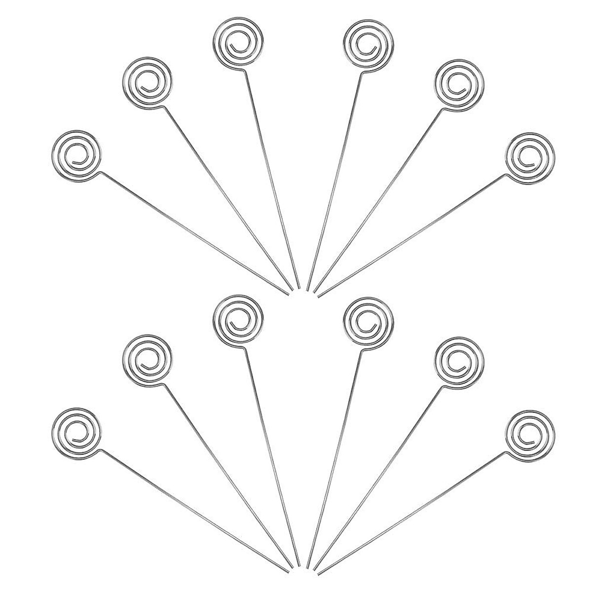 Ring Loop Round Shape Craft Wire Clip Table Card Holders Note Photo Picture Memo Holder for Party Birthday Office DIY Cake Topper Accessories Decoration,30 Pack Silver (Round Shape)