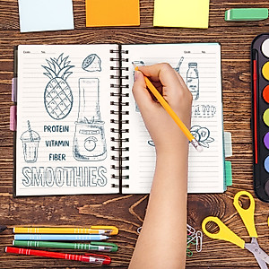 EOOUT A5 Subject Spiral Notebooks with Tabs, 8.3 x 5.5 Inches, Notebooks for Work, 5 Colored Dividers, Spiral Lined, 240 Pages, for School, Office Supplies and Home