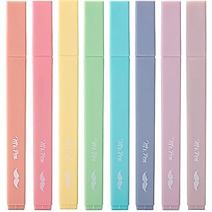 Mr. Pen- Aesthetic Cute Pastel Highlighters Set, 8 pcs, Chisel Tip, Candy Colors, No Bleed Bible Assorted Colors