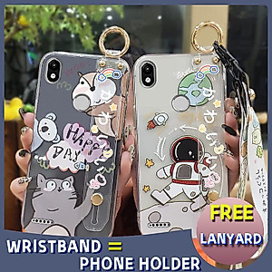 Fashion Design for Woman Lulumi Phone Case for Infinix Smart 2 X5515, Original Cover Durable Dirt-Resistant Back Cover for Men Luxury for Girls Glitter Soft Case Astronaut Cartoon New, 5