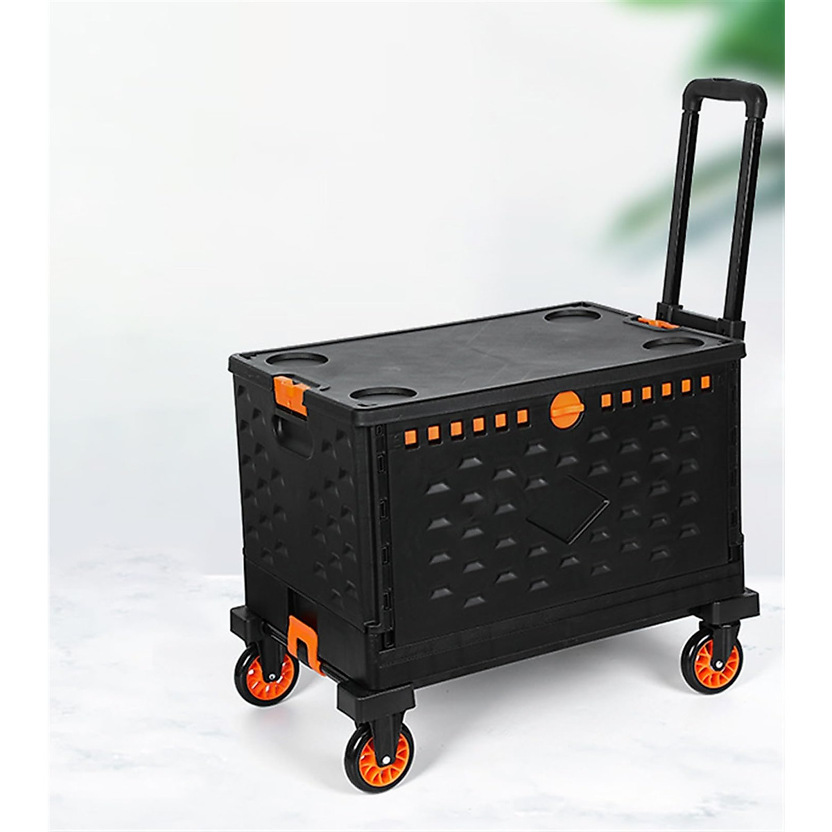 RTDAC Outdoor folding trolley shopping cart, Black, DBN008