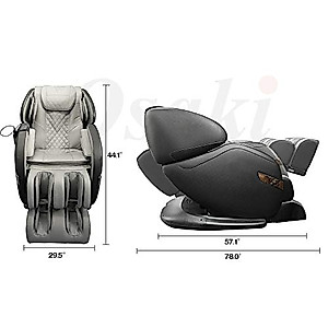 Osaki OS-Champ | Black & Gray | 2D SL-Track Full Body Massage Chair | Zero Gravity | Lumbar Heating | Foot & Calf | Auto Mode | Full Air Bag Compression | Bluetooth Speaker | Space Saving