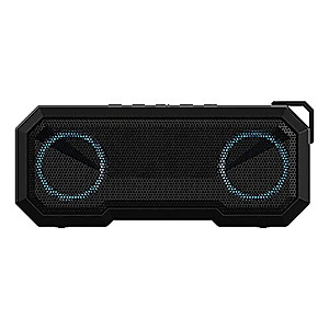 Sound Town 2-Pack of X8 Portable TWS Bluetooth Speakers, IPX7 Waterproof, Stereo Sound, LED Light, Built-in Mic for Phone Calls and Battery Power Bank, for Home and Outdoor, Black (X8-BK-Pair)