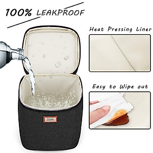 CURMIO Baby Bottles Cooler Bag with Ice Pack for 4 Bottles, up to 9 oz/270ml, Insulated Breastmilk Cooler and Ice Pack for Daycare Travel Nursing Mom,Black