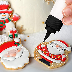 Artcome 40Pcs Christmas Cookie Decorating Tool Set, 28Pcs Cookie Cutters, 6Pcs Easy Squeeze Write Bottles and 6Pcs Sugar Stir Needles, Cookie Decorating Supplies Kit For DIY Cookies and Cakes