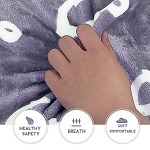 JML Flannel Blanket Sofa Couch Throw Blanket Super Soft Lightweight Microfiber Fuzzy Plush Throw Blanket Shawls and Wraps Anchor Fleece Throw for Adults,Pet,Travel,Home,Bed,Chair Decor- Grey Anchor