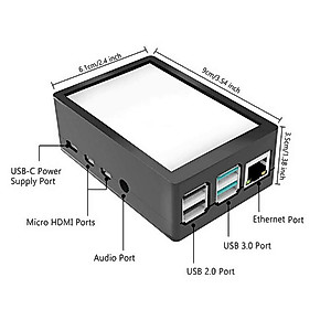 Treedix 3.5inch TFT Touch Screen Module 50Hz 320x480 Resolution LCD Display with Touch Pen ABS Case and Cooling Fan Compatible with Raspberry 4B Pi4