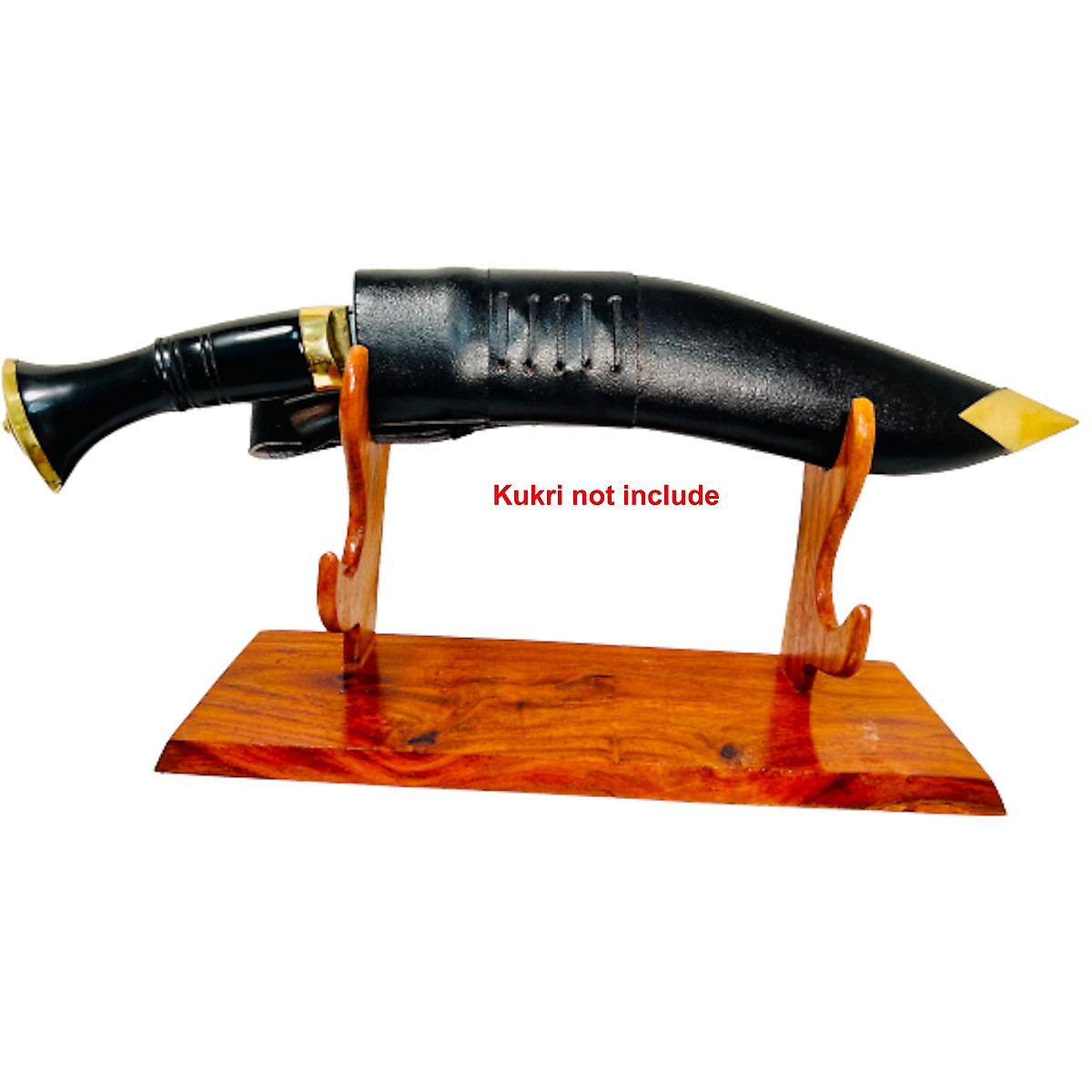 Gurkha Kukri Display Wooden Stand- Two Tier Handmade Wooden Kukri Knife Stand Fit for Size 14-17 Inch Long Kukri included Handel and Blade Real Nepaloden Sword Kukri Knife Display Wooden Stand