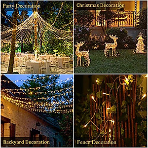 XUNXMAS 109ft 300 LED Christmas String Lights Indoor Outdoor, 8 Modes Christmas Tree Lights, Connectable Waterproof Twinkle Fairy Lights for Bedroom Party Patio Christmas Tree Decor(Warm White)