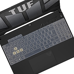 Keyboard Cover for ASUS TUF Dash 15 & F15 FX517, TUF Gaming A16 FA617, TUF Gaming A15 FA507 FA507NU & A17 FA707 FA707NU, TUF Gaming F17 FX707 & F15 FX507 Series Laptop Keyboard Skin - Clear