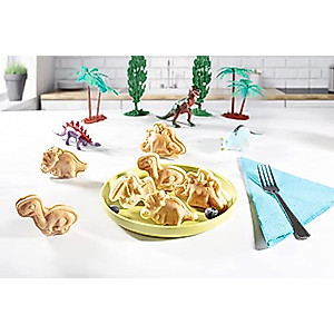 Dinosaur Mini Waffle Maker- 5 Different Shaped Dinos in Minutes - Make Fun Jurassic Breakfast for Kids and Adults with Cool Novelty Pancakes, Electric Non-Stick Waffler Iron, Fun Gift for Holiday