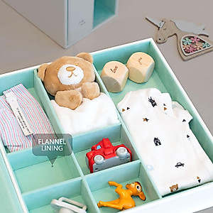 Keepsake Baby Memory Book with Keepsake Box Girl Boy - Timeless Leather-Bound Baby Milestone Book | Baby Book Keepsake and Baby Photo Memory Box to Record Baby Shower to Age 5 - Beautiful Gift