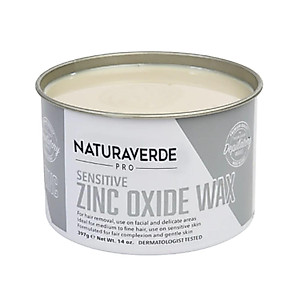 NaturaverdePro Zinc Oxide Soft Wax for Sensitive Skin, Body and Facial Hair Removal, Wax Hair Remover for Women, Sensitive Skin - 14oz