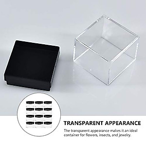Baluue 12pcs Clear Acrylic Display Case Countertop Box Cube Transparent Display Box Pop Figures Display Collectibles Stone Mineral Specimen