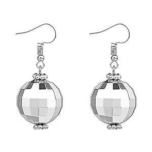 4 Pieces 1970s Disco Accessories Disco Set Disco Costume Accessories Disco Ball Earrings Disco Ball Necklace Disco Ball Bracelet Rock Disco Sunglasses 70s Disco Outfits for Women and Girls